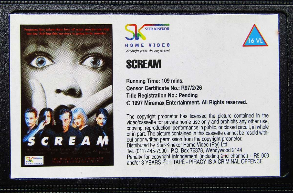 Movies - Scream - Neve Campbell - Horror Movie VHS Tape (1997) was sold ...