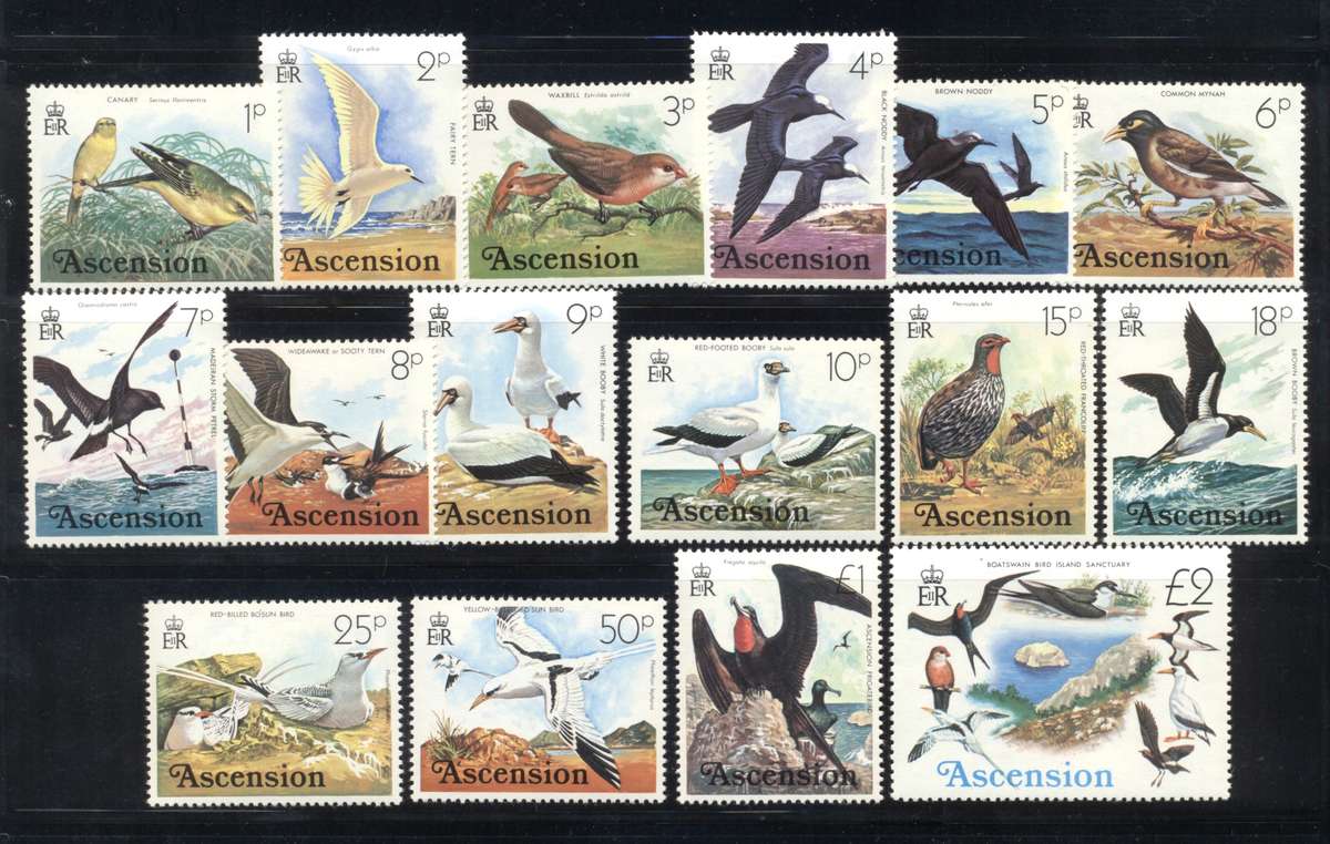 Colonial Britain - Ascension 1976 Popular Birds full set of 16 - Superb ...