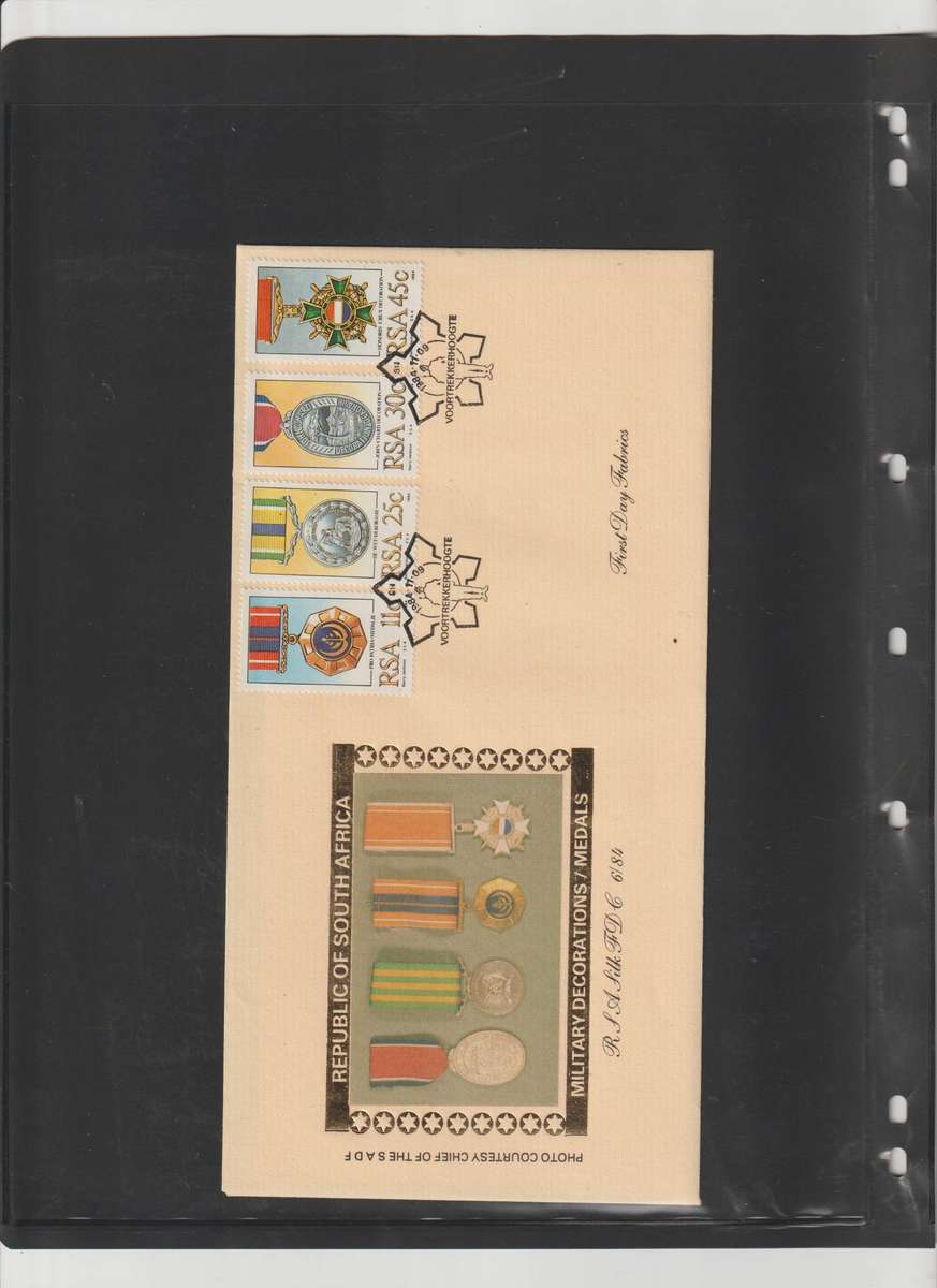 Republic of South Africa - RSA 1984 Military decoration, Silks, FDC'S ...