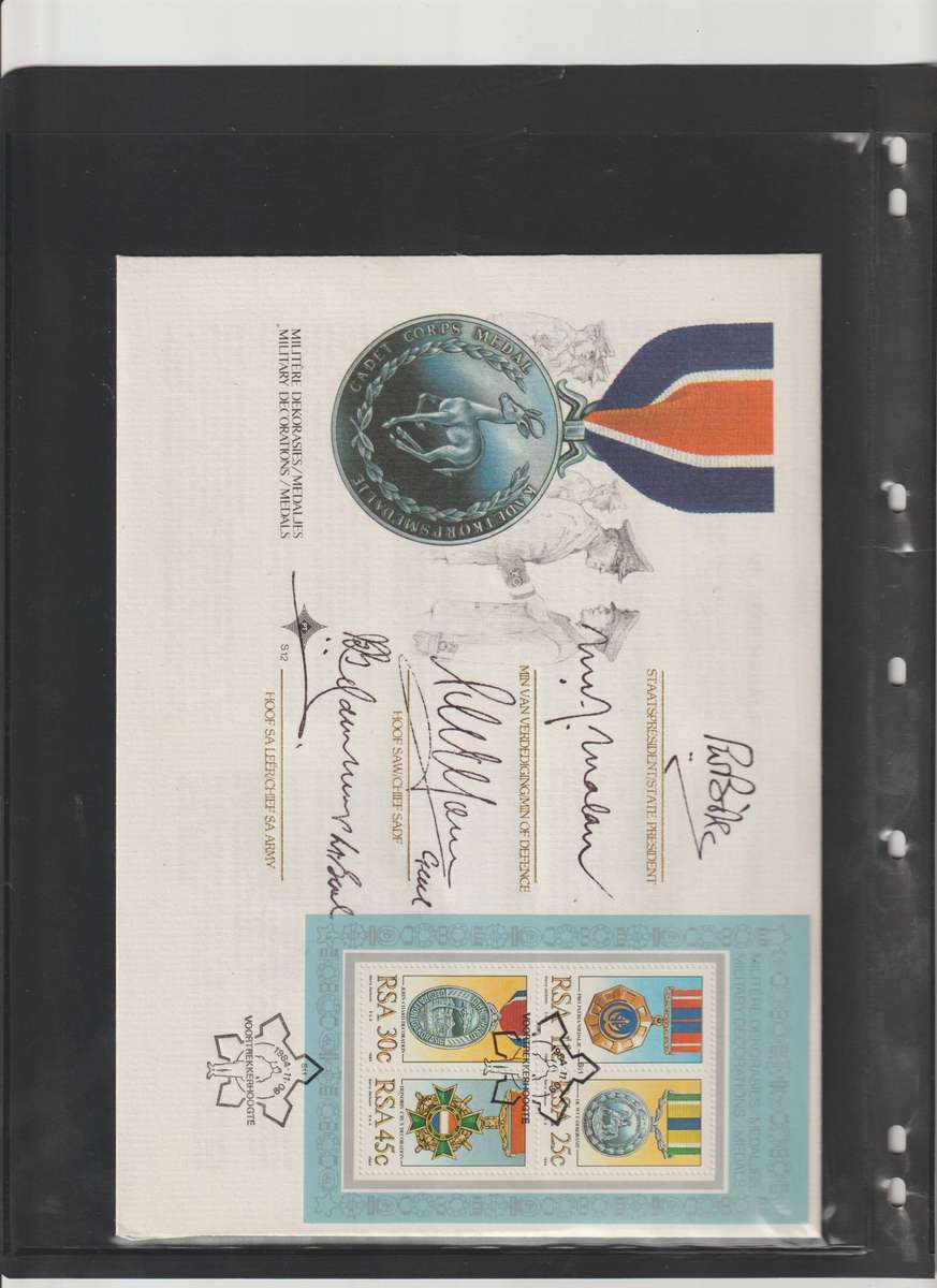 Republic of South Africa - RSA 1984 Military decoration, Silks, FDC'S ...