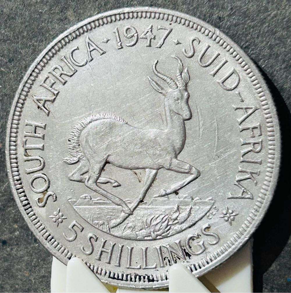 Five Shillings - 1947 Error 5 Shilling Collar Die Crack Error- Rare error / Low Mintage was sold ...