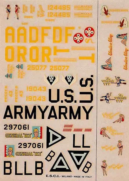 Decals - ESCI Decals, USA B-17 Flying Fortress, EN-1, 1/72 Scale for ...