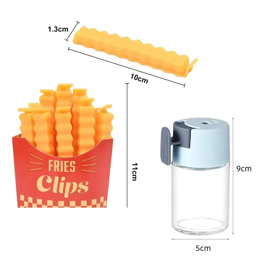 Countertop Storage - French Fries kitchen Set of 12 Clips Fun Bag Clips ...