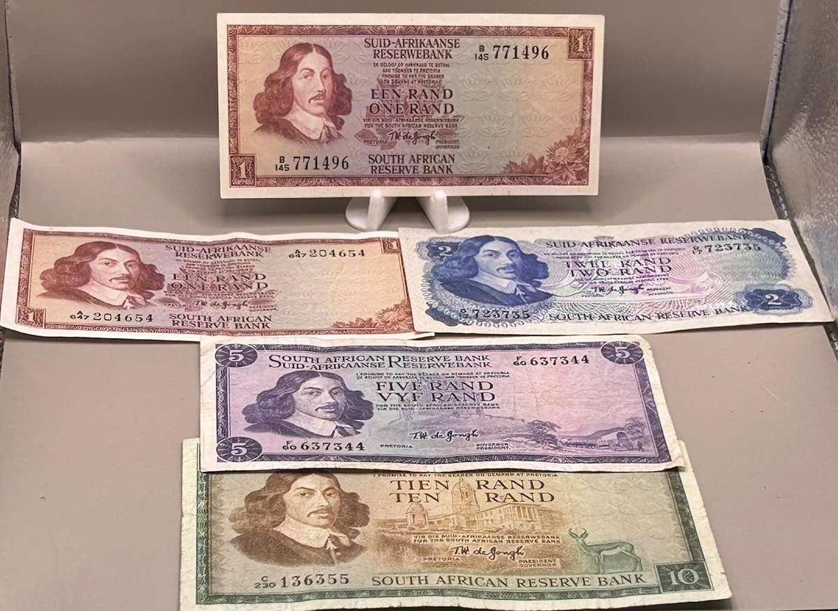 TW de Jongh - TW DE JONGH BANK NOTE SET BOTH ONE RANDS AND UP TO TEN ...