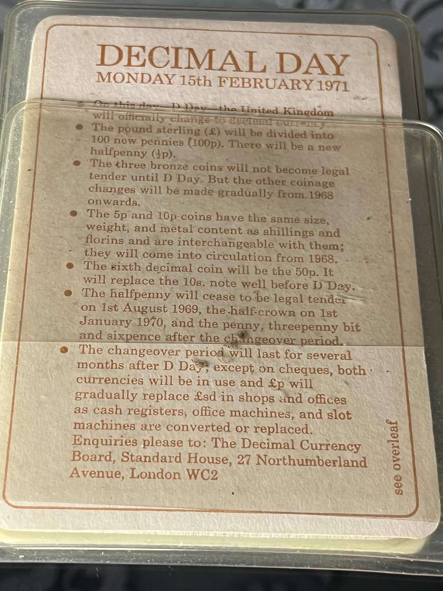 Proof sets - UK Decimal Day 1971 Coin Set Historic British Currency ...