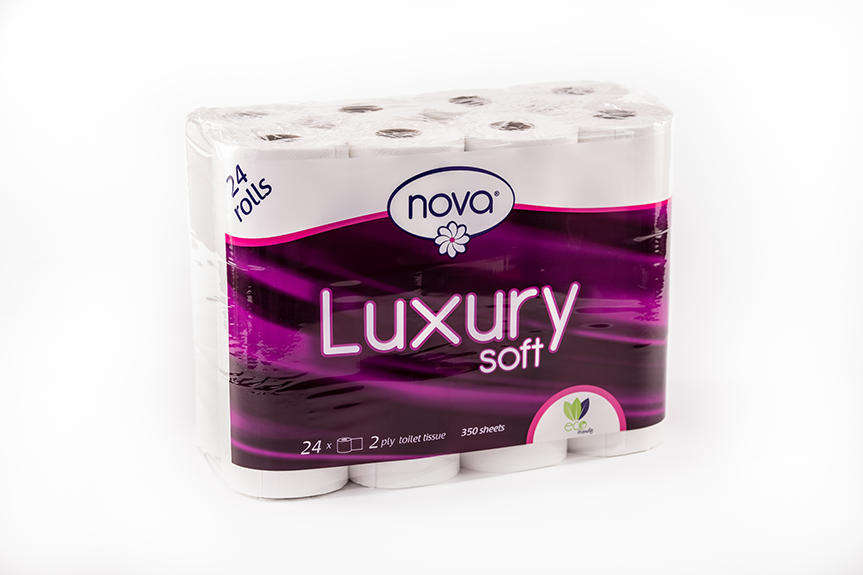 Bathroom Accessories - Nova Luxury Soft Toilet Tissue, 2-Ply, 24 Rolls, 350 Sheets per Roll was ...