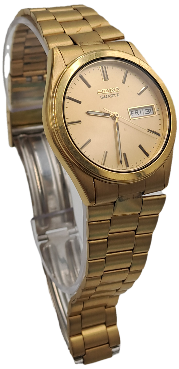 Men's Watches - Vintage Pre-Owned Men's Seiko 7N43 Quartz Gold Plated Day-Date watch -Excellent ...