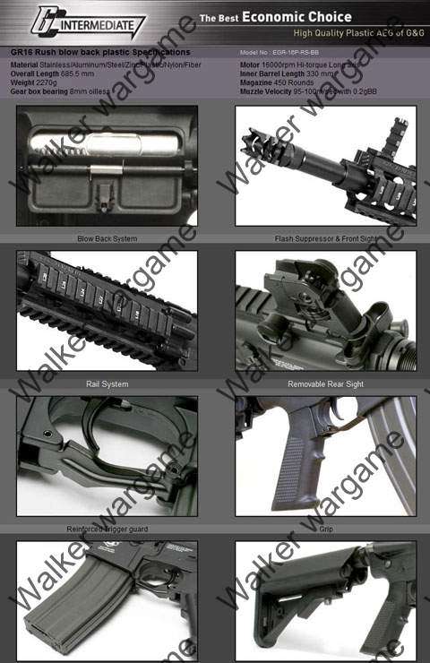 Airsoft Guns - G&G M4 CQB RIS GR16 CQW Rush Electric Blow Back AEG - Black was listed for 4,600. ...