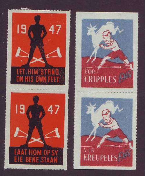 Union of South Africa - UNION of South Africa - CINDERELLA Two vertical pairs 1947 & 1948 issues ...