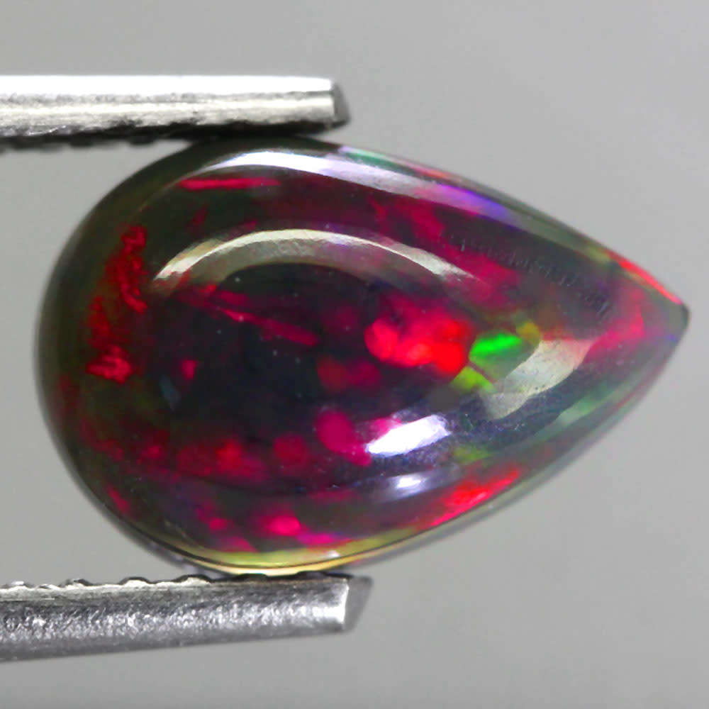 Opal - 0.95Ct. Opal Oval Cabochon Multi Colours Glittering Rainbow 3D! Ethiopian Natural for ...