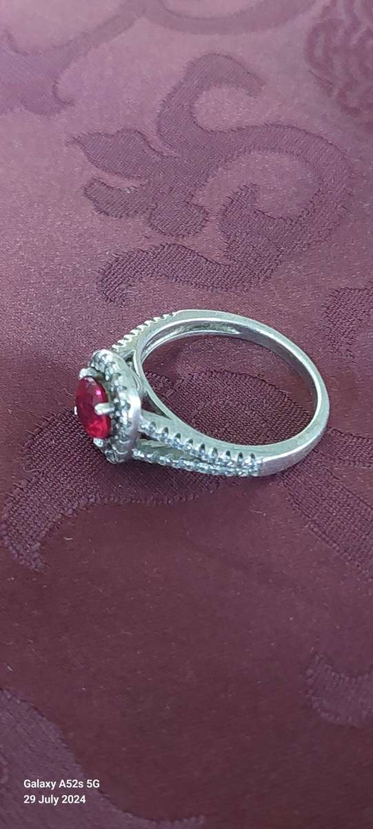 Rings - Vintage sterling silver ruby & cz ring 3.1g was sold for 251.00 ... Rings - Vintage sterling silver ruby & cz ring 3.1g was sold for 251.00 ...