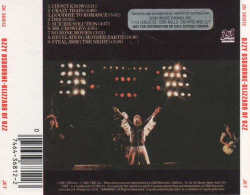 Heavy Metal - Ozzy Osbourne - Blizzard Of Ozz CD Import for sale in Johannesburg (ID:653492027)