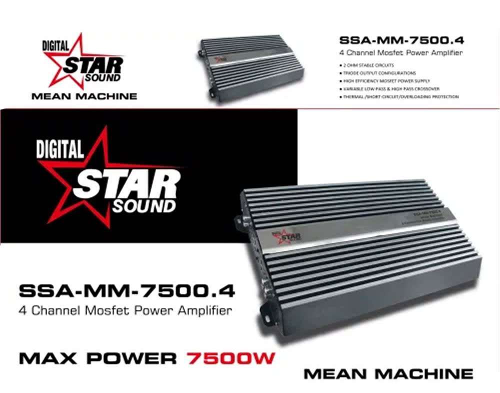 Amplifiers & Equalizers - Starsound SSA-MM-7500.4 Mean Machine 4 CHANNEL MOSFET POWER AMPLIFIER ...