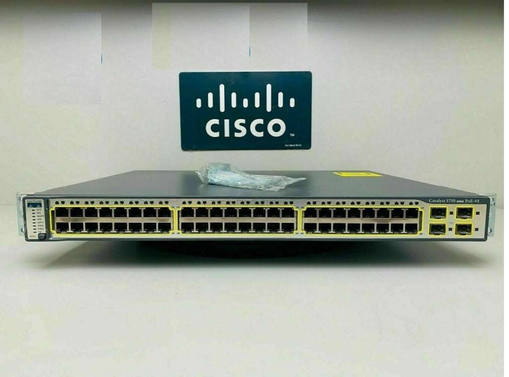 Hubs & Switches - Cisco Catalyst 3750 Series PoE-48 WS-C3750-48PS-S 48 Port Switch for sale in ...