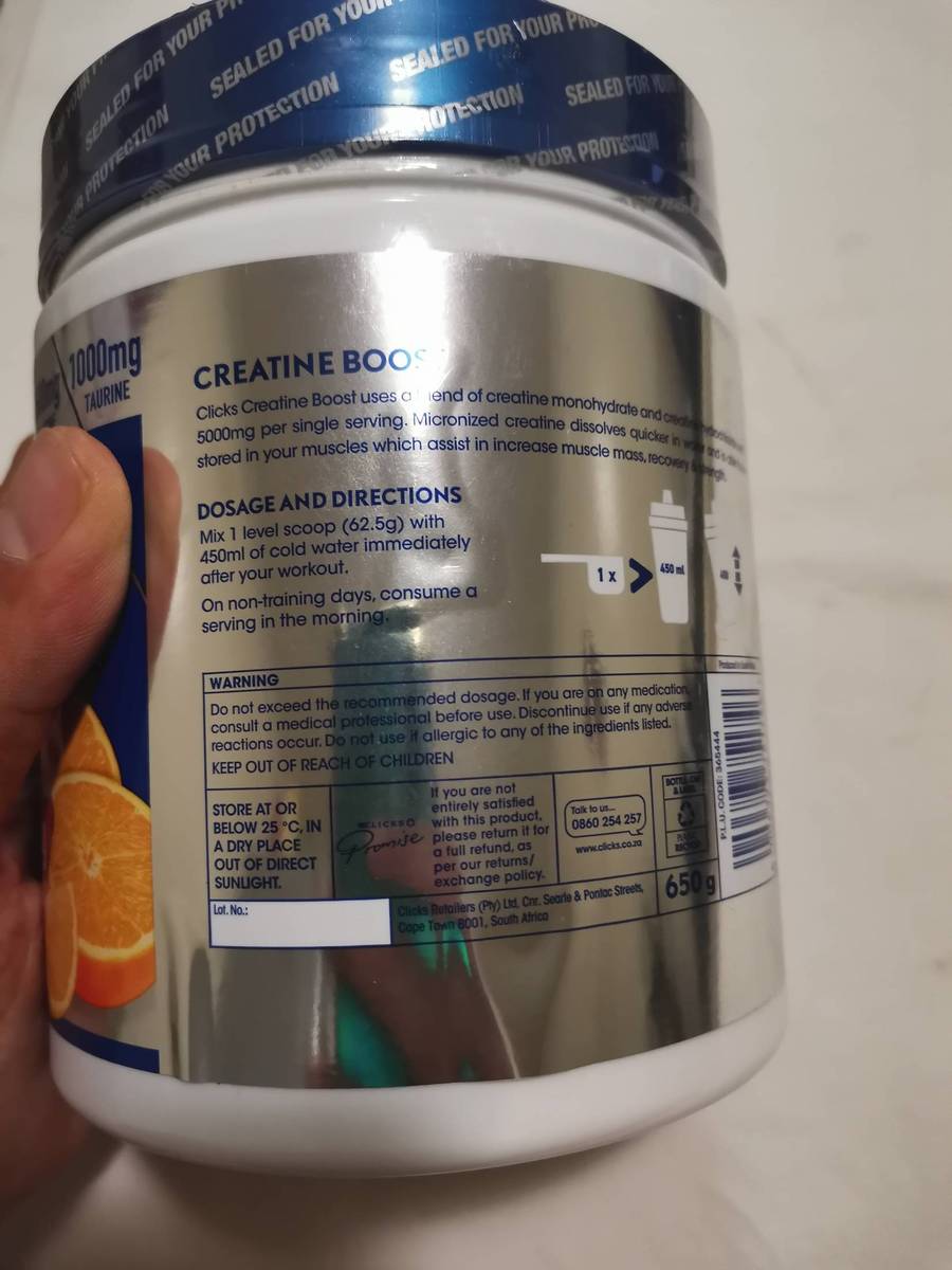 Vitamins and Amino Acids - Clicks brand creatine boost 650g new sealed ...